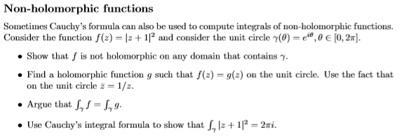 Solved Non-holomorphic functions Sometimes Cauchy's formula | Chegg.com