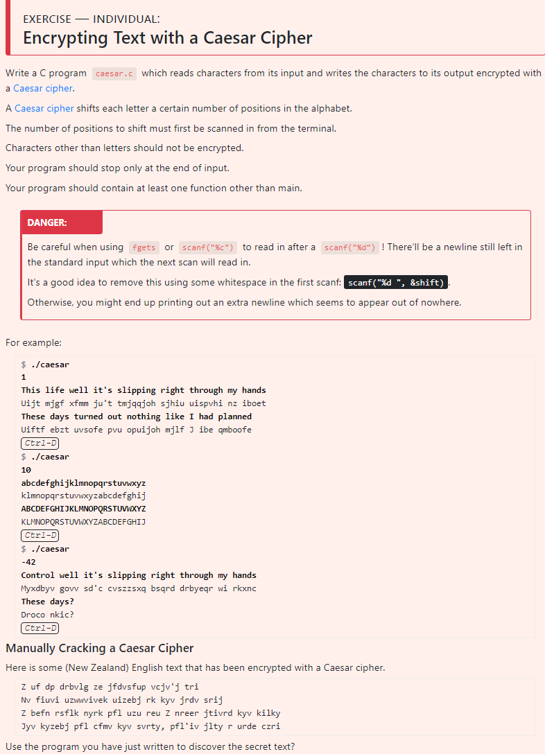 Solved Exercise Individual Encrypting Text With A Caesar 
