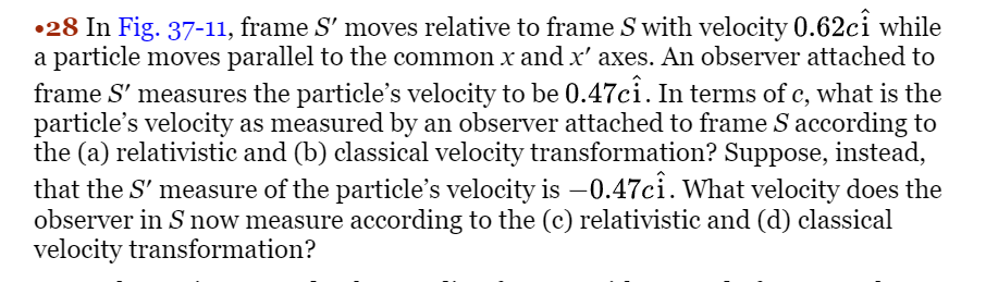 Solved •28 In Fig. 37-11, frame S' moves relative to frame S | Chegg.com