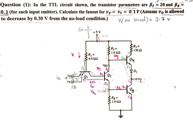 Solved Question (1): In the TTL circuit shown, the | Chegg.com