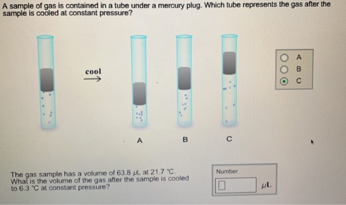Solved A sample of gas is contained in a tube under a | Chegg.com