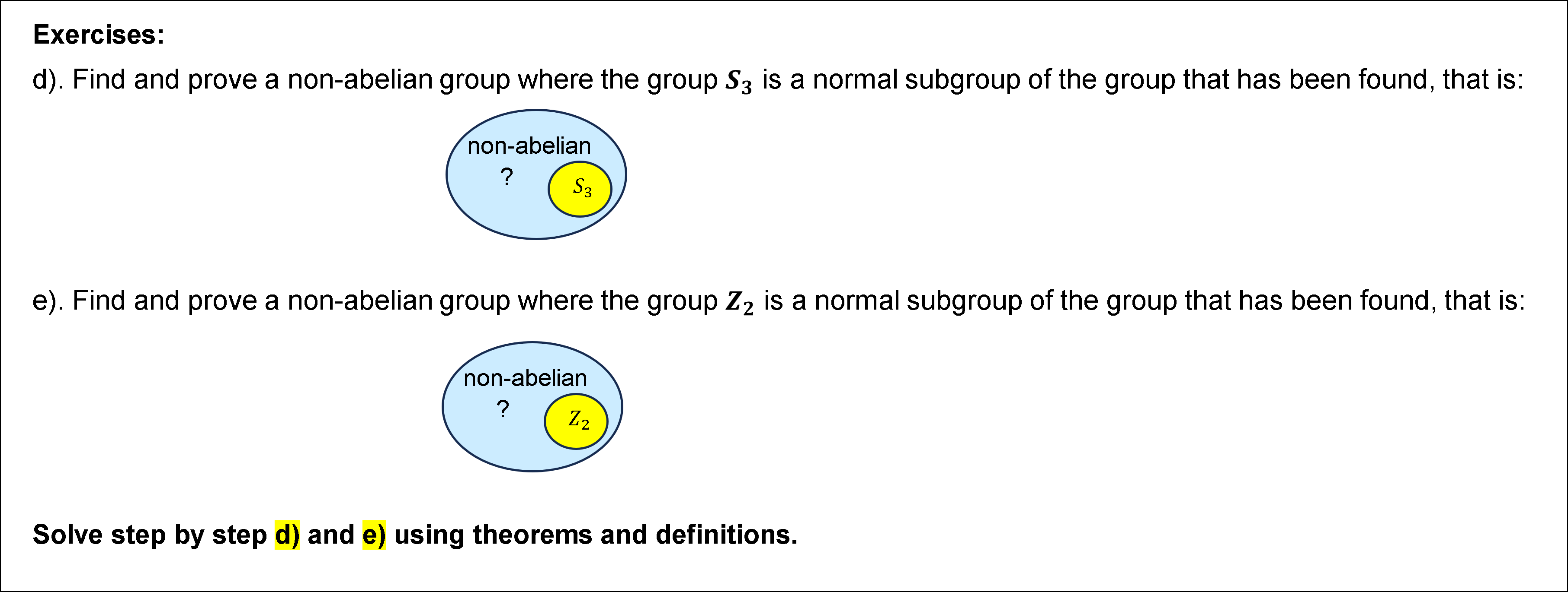 Solved non-abelian ? S3 non-abelian ? Z2 d) e) | Chegg.com
