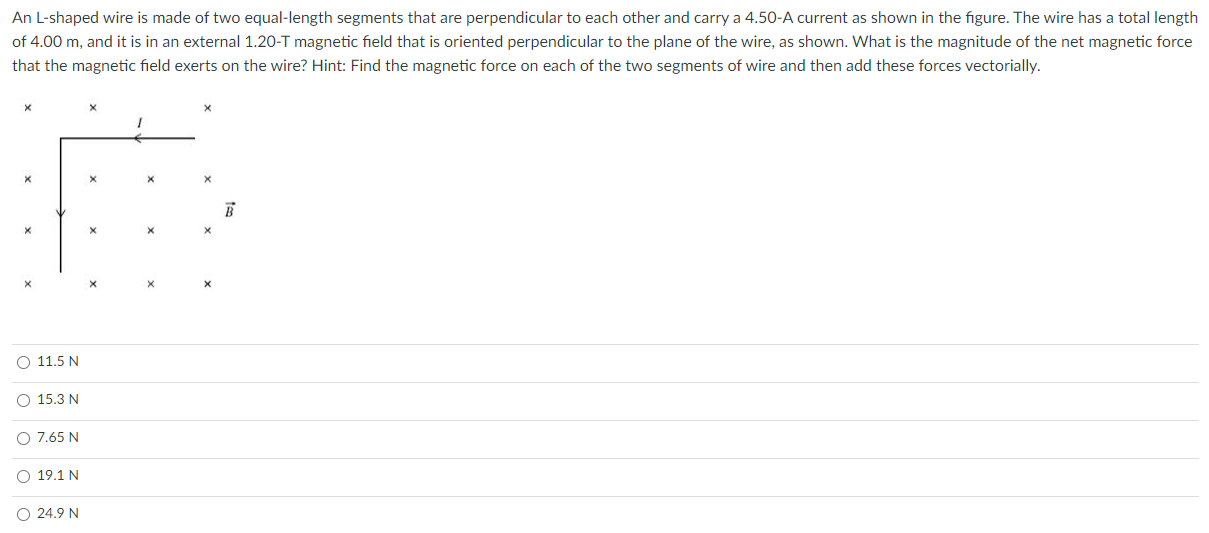 Solved An L-shaped wire is made of two equal-length segments | Chegg.com