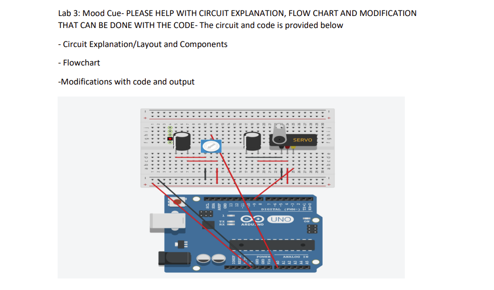 Lab 3: Mood Cue- PLEASE HELP WITH CIRCUIT | Chegg.com