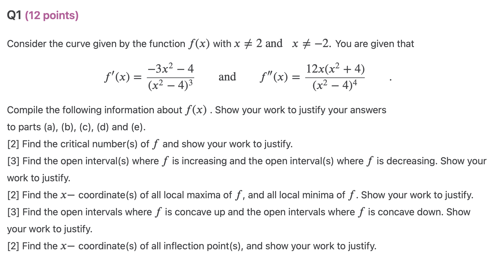 Solved Consider the curve given by the function f(x) with | Chegg.com