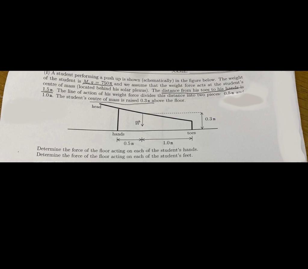 Solved UVIUM 1) A student performing a push up is shown | Chegg.com