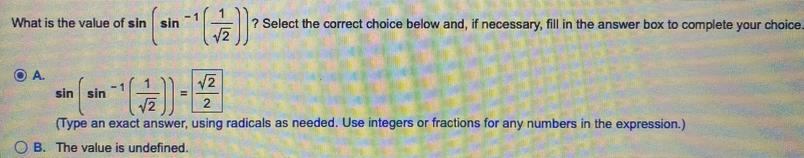 Solved Sin Sin 1 In The Function Y Sin 1x The X In