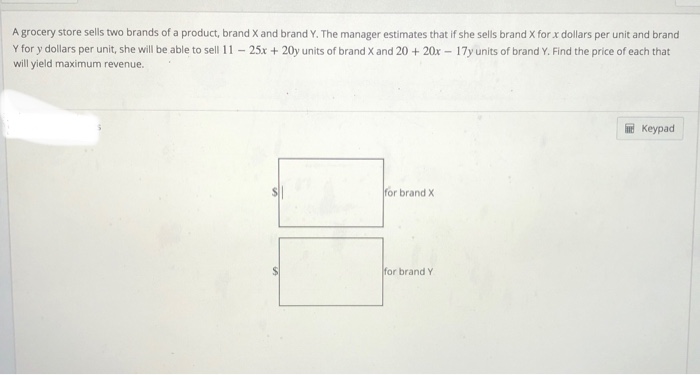 Solved A grocery store sells two brands of a product, brand | Chegg.com