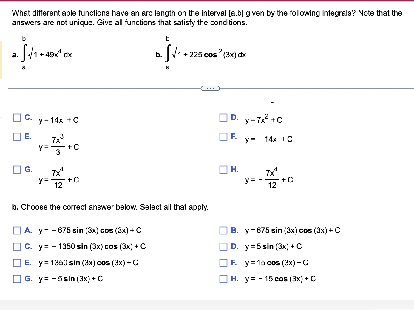 Solved What differentiable functions have an arc length on | Chegg.com