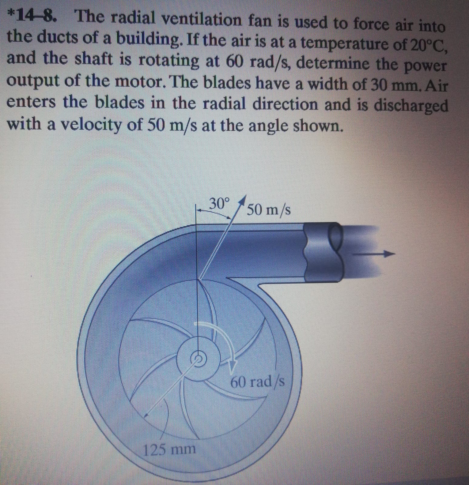 Solved *14 8. The radial ventilation fan is used to force | Chegg.com