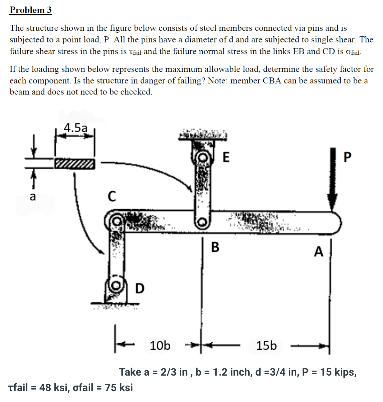 Solved Problem 3The structure shown in ﻿the figure below | Chegg.com