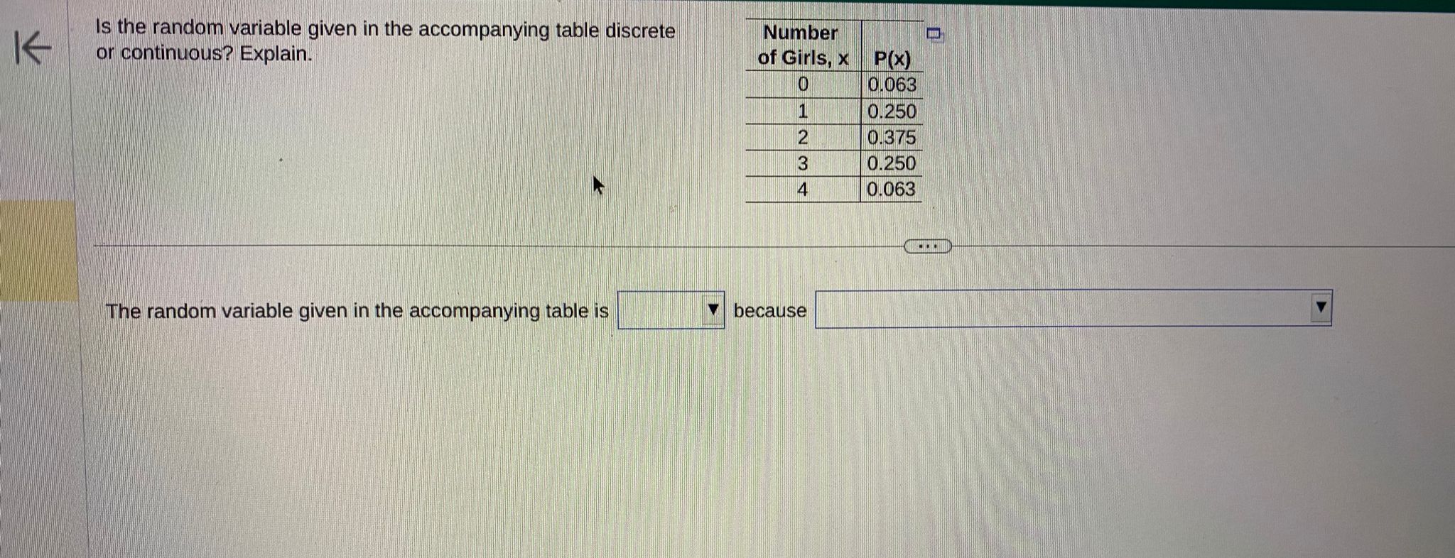 Solved Is the random variable given in the accompanying | Chegg.com