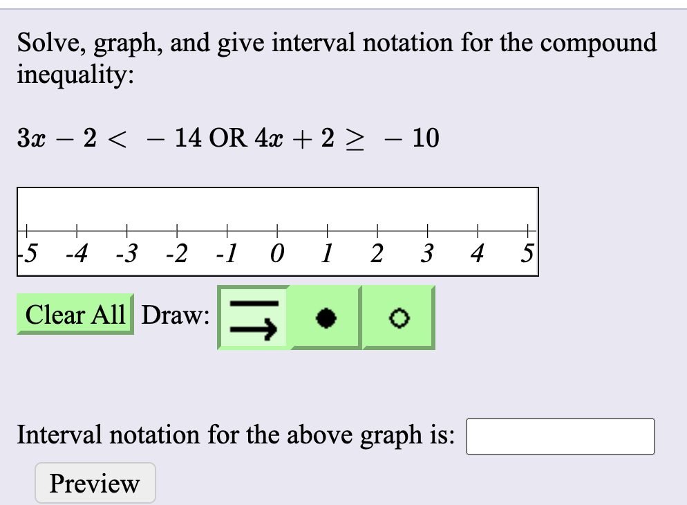 Solved Solve, graph, and give interval notation for the | Chegg.com