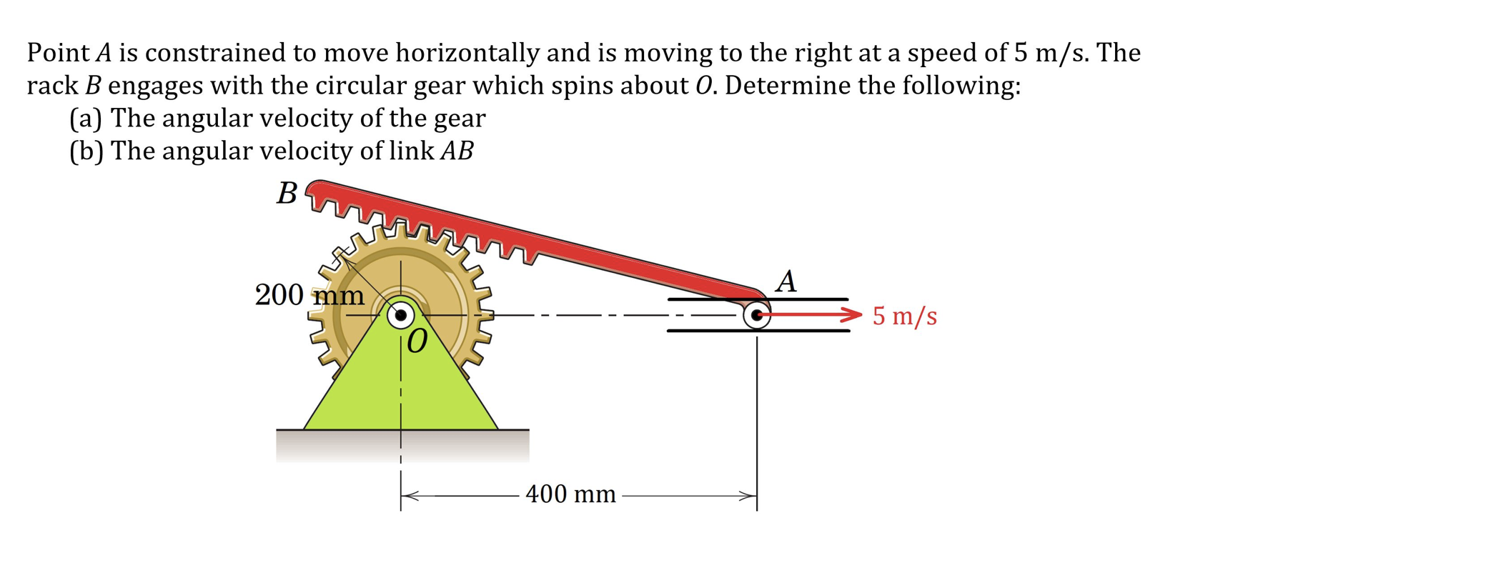 Solved Point A is constrained to move horizontally and is | Chegg.com