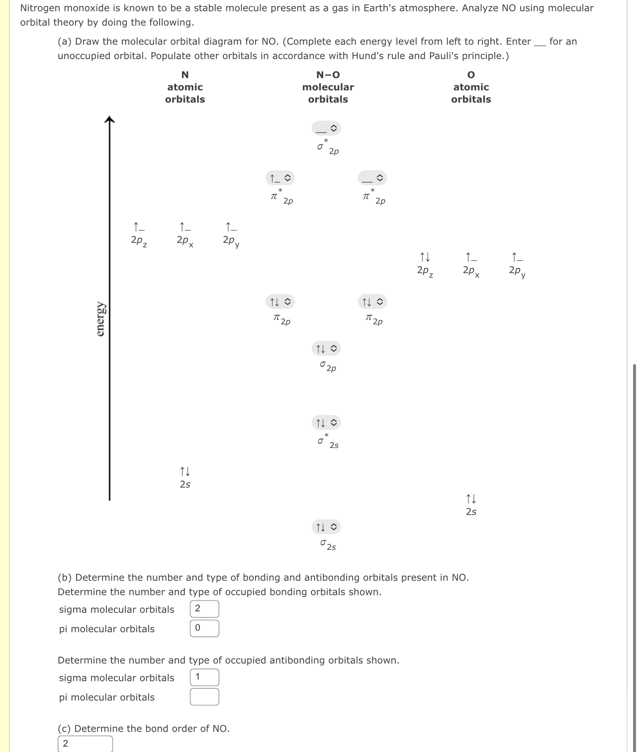 Solved Nitrogen monoxide is known to be a stable molecule | Chegg.com