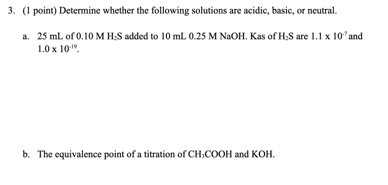 Solved 3. (1 point) Determine whether the following | Chegg.com
