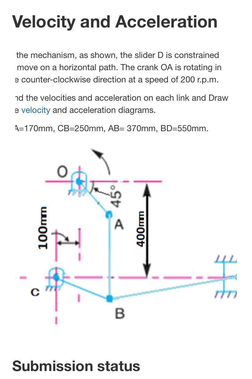 Velocity and Acceleration the mechanism, as shown, | Chegg.com