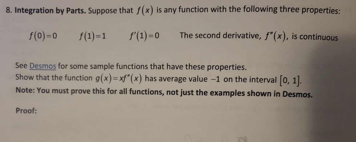 Solved 8. Integration by Parts. Suppose that f(x) is any | Chegg.com