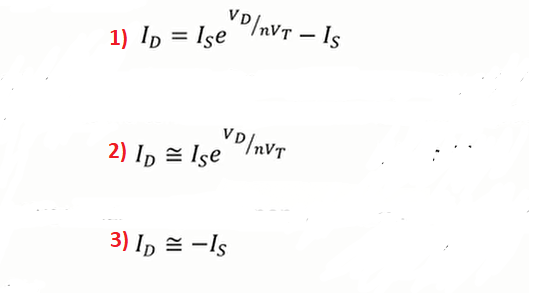 Solved here, 1) Shockley's equation 2) Forward bias 3) | Chegg.com
