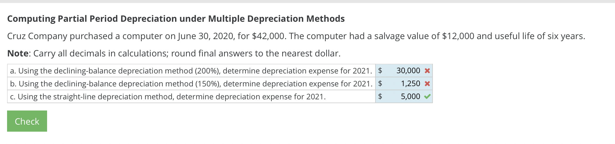 Solved Computing Partial Period Depreciation under Multiple | Chegg.com