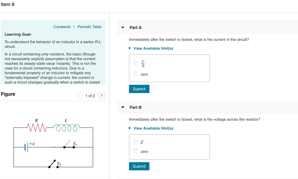 Solved Item 8 Constants Periodic Table Part A Learning Goal | Chegg.com