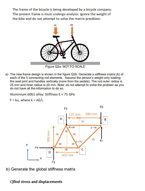 Solved The frame of the bicycle is being developed by a | Chegg.com