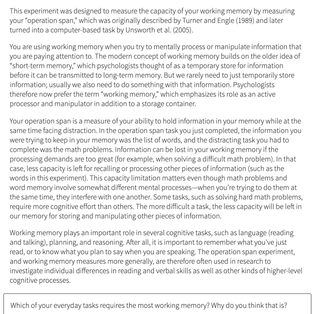 Solved This experiment was designed to measure the capacity | Chegg.com