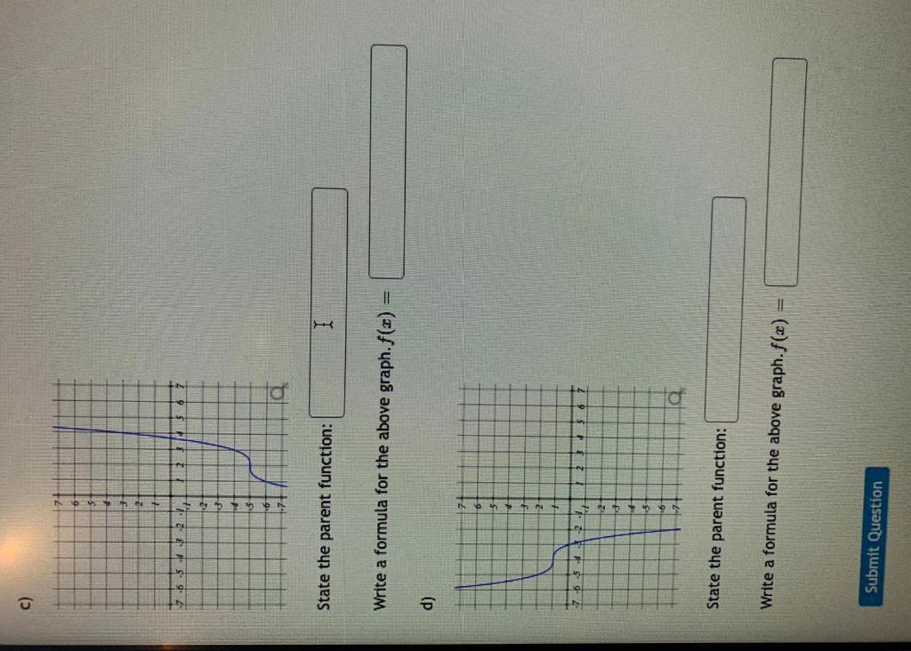 Solved c) State the parent function: Write a formula for the | Chegg.com