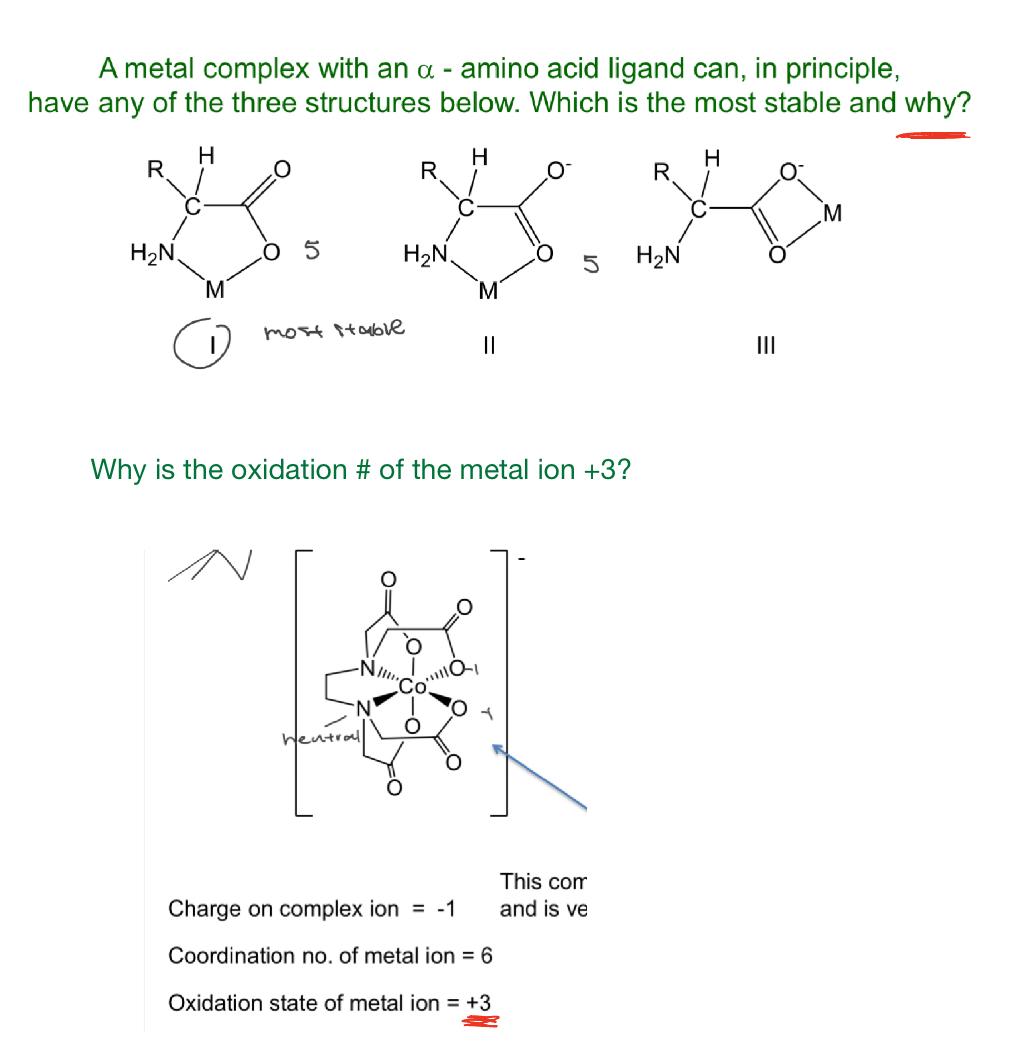 Solved A metal complex with an α - amino acid ligand can, in | Chegg.com