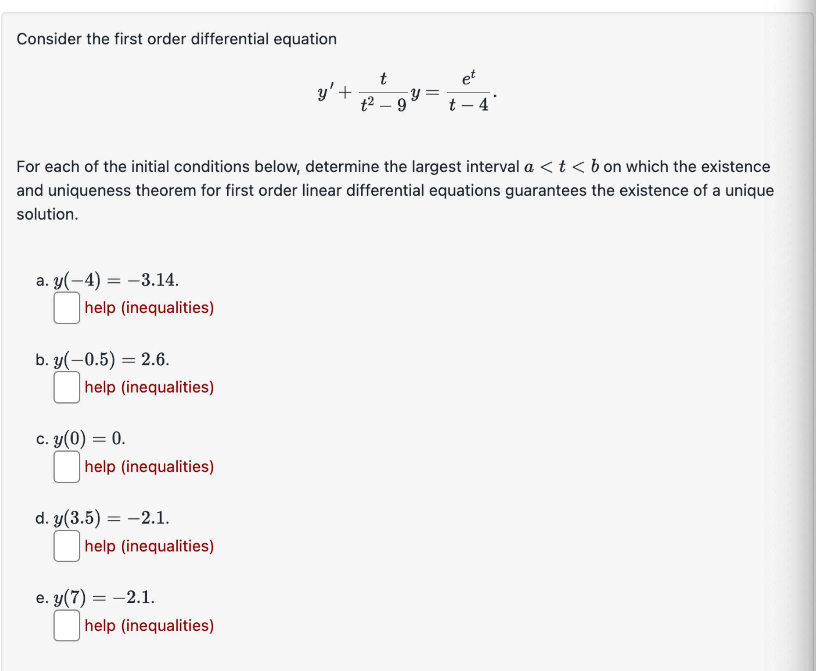 Solved Consider the first order differential | Chegg.com