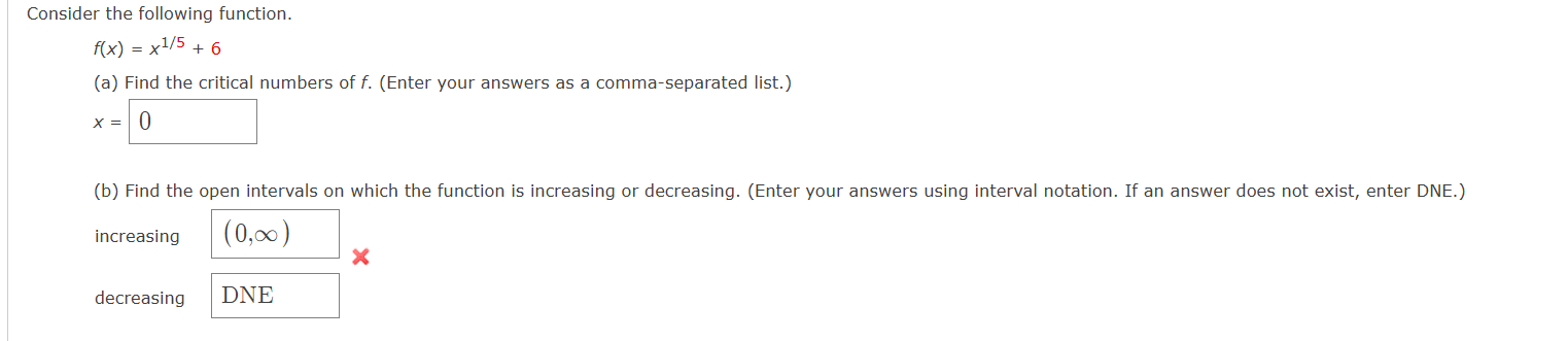 Solved Consider the following function.f(x)=x15+6(a) ﻿Find | Chegg.com