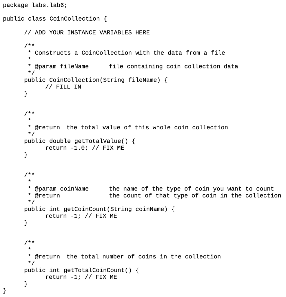 Solved Develop a program that represents a coin collection | Chegg.com