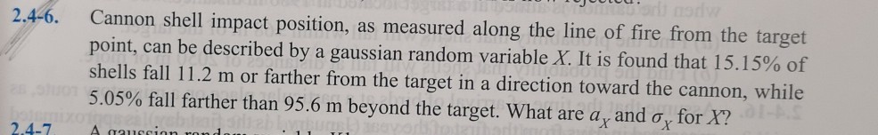 Solved Cannon shell impact position, as measured along the | Chegg.com