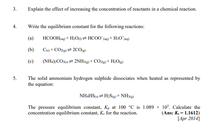 Solved 3. Explain the effect of increasing the concentration | Chegg.com
