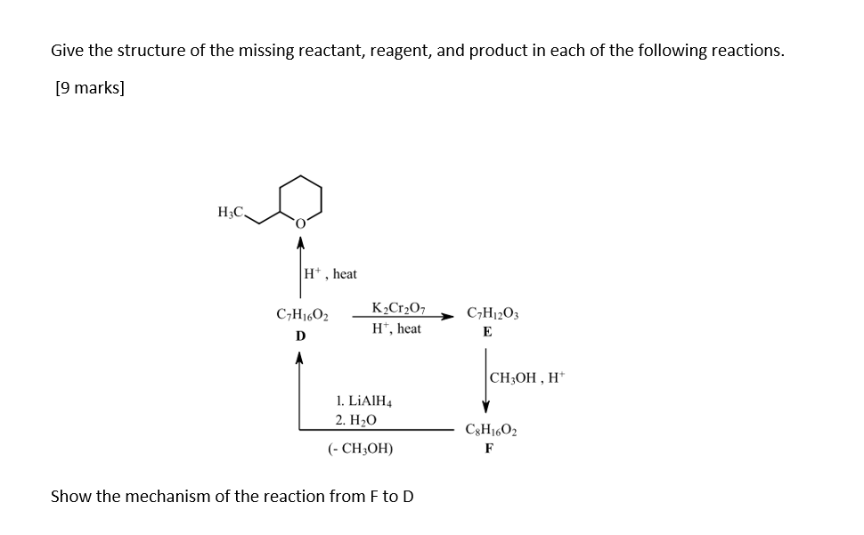Solved Give the structure of the missing reactant, reagent, | Chegg.com