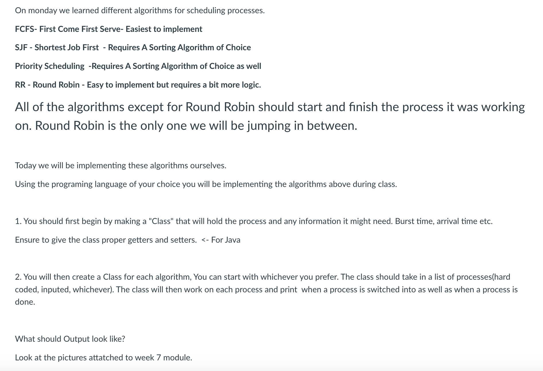 Solved On monday we learned different algorithms for | Chegg.com