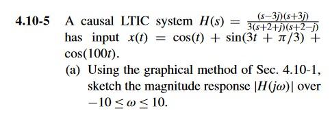 Solved A causal LTIC system H(s) = | Chegg.com