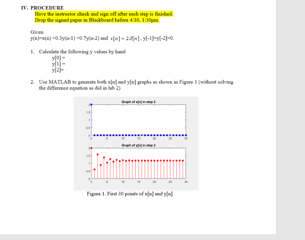 IV. PROCEDURE Have the instructor check and sign off | Chegg.com
