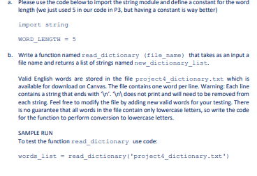 Solved Problem definition - similar to Project 3 but with | Chegg.com