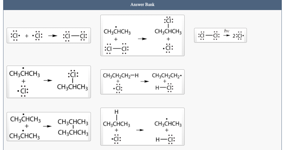 Solved The chlorination of propane proceeds as a radical | Chegg.com