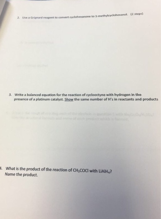 Solved Use a Grignard reagent to convert cyclohexanone to | Chegg.com