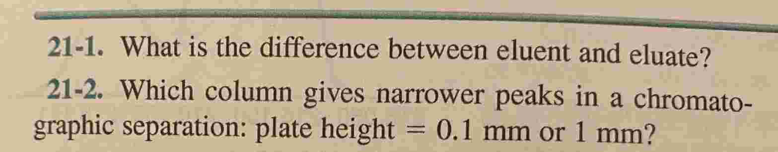 Solved 1. ﻿What is the difference between eluent and eluate? | Chegg.com