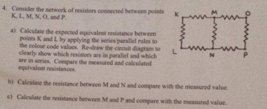 Solved 4. Calculate the expected equivalent resistance | Chegg.com
