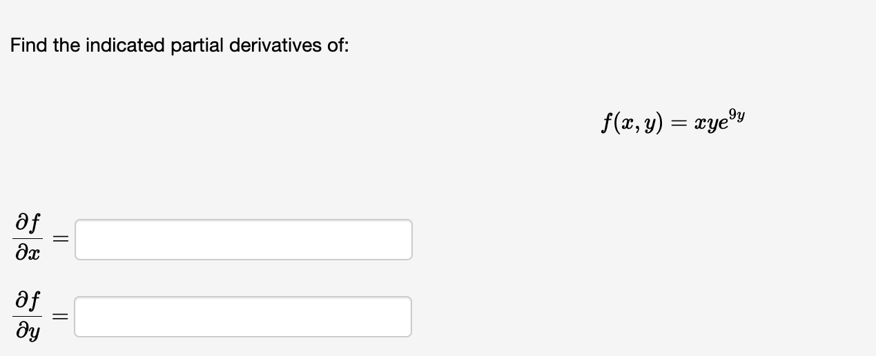 Solved Find the indicated partial derivatives of: | Chegg.com