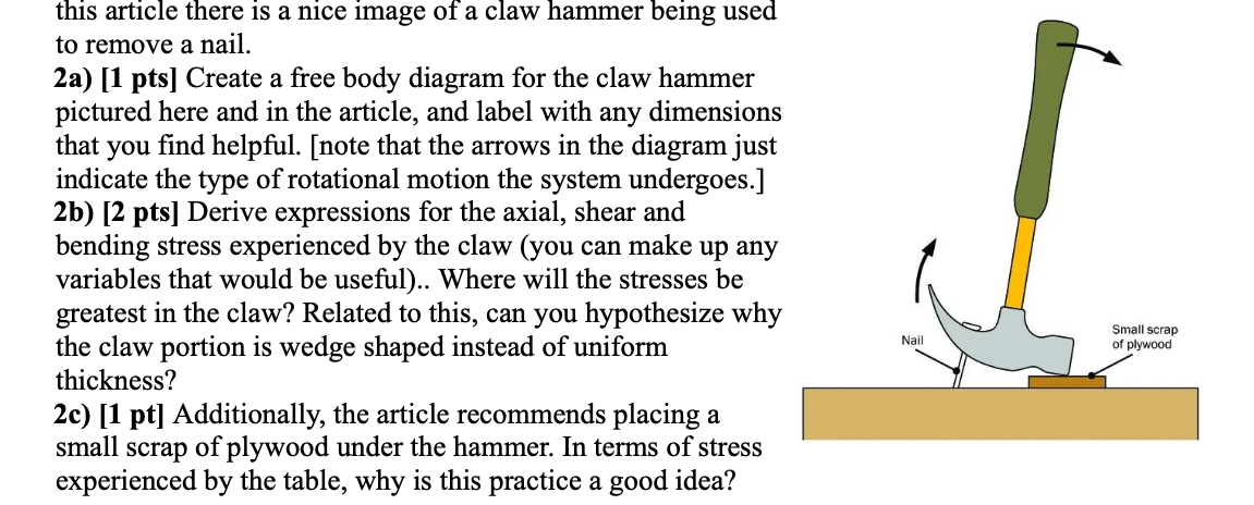 Solved this article there is a nice image of a claw hammer | Chegg.com