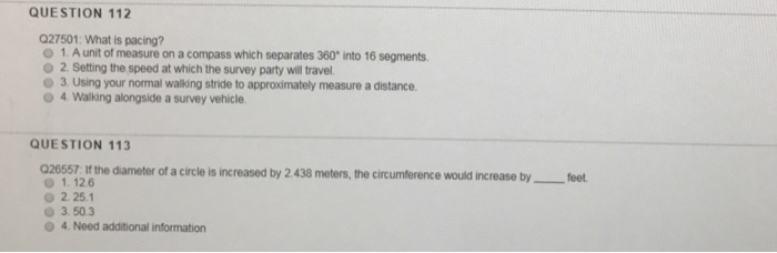 Solved What is pacing? 1. A unit of measure on a compass | Chegg.com
