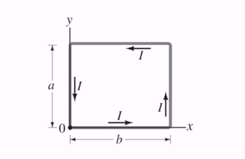 Solved It carries a rectangular loop current with side | Chegg.com