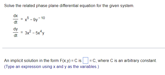 Solved Solve the related phase plane differential equation | Chegg.com