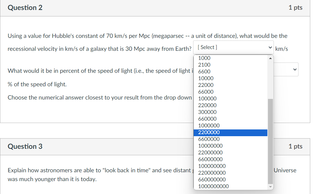 Solved Using a value for Hubble's constant of 70 km/s per | Chegg.com