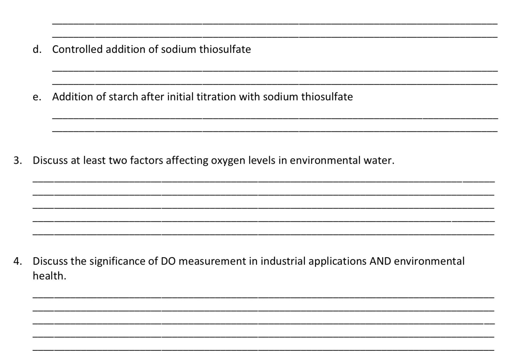 Solved Dissolved Oxygen Content of Water: Winkler Method The | Chegg.com